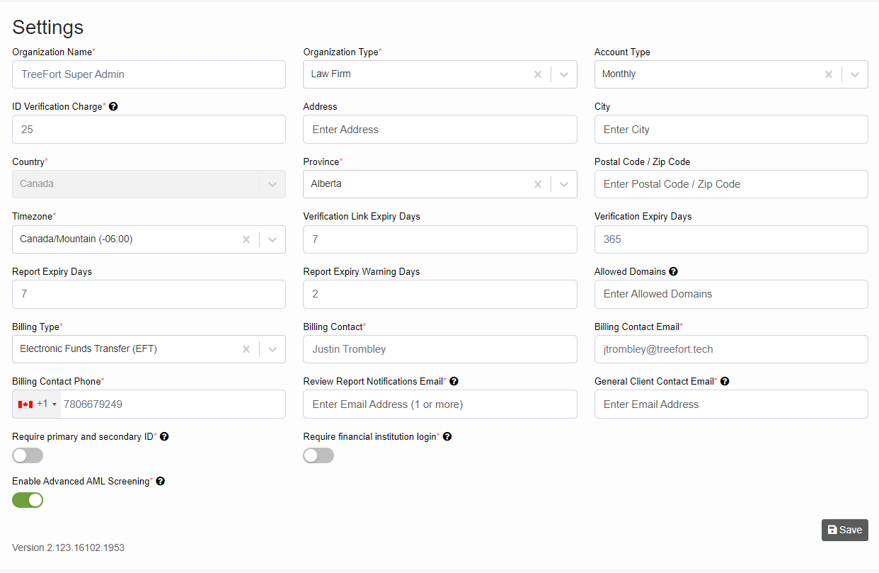 Managing Organization Settings – Treefort Technologies
