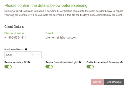 Initiating a Client ID Verification – Treefort Technologies